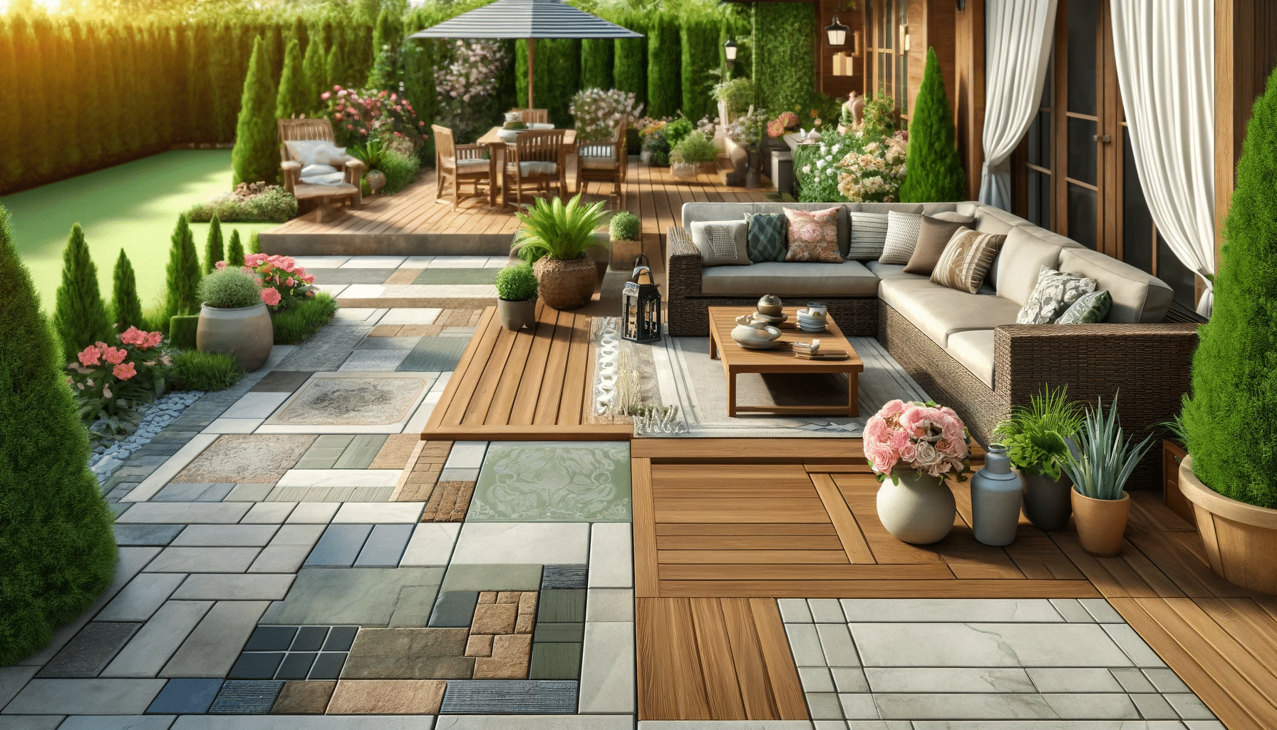 Suelo De Patio Exterior Sobre Tierra